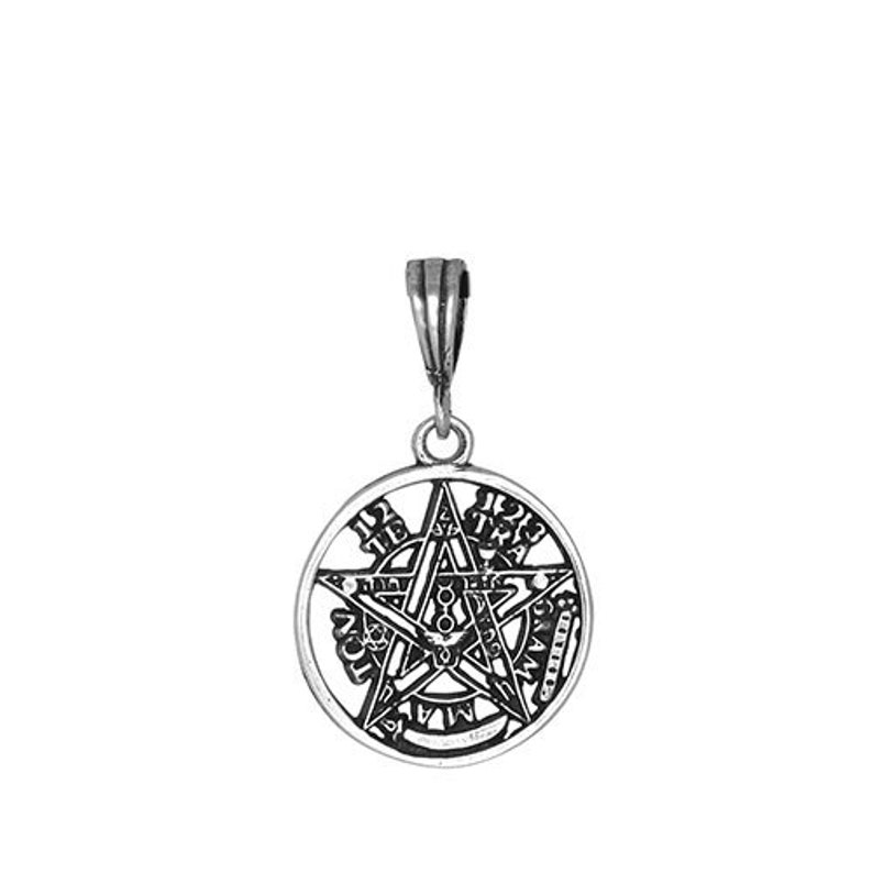 925 Sterling Silver Wiccan Pentagram Tetragrammaton Star Pendant - Etsy