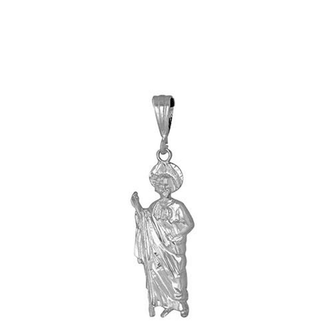 925 Sterling Silver St Jude/san Judas Tadeo Pendant 1.5” Including Bail ...
