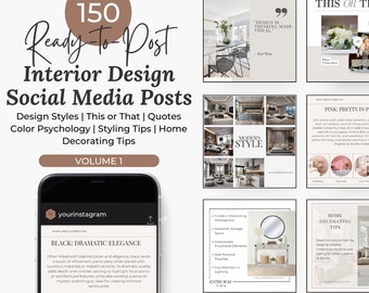 Interior Design Instagram Posts Interior Design IG Post Templates ...