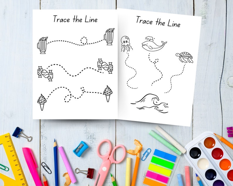 Summer Line Tracing Worksheet, Summer Activity Bundle, Handwriting ...