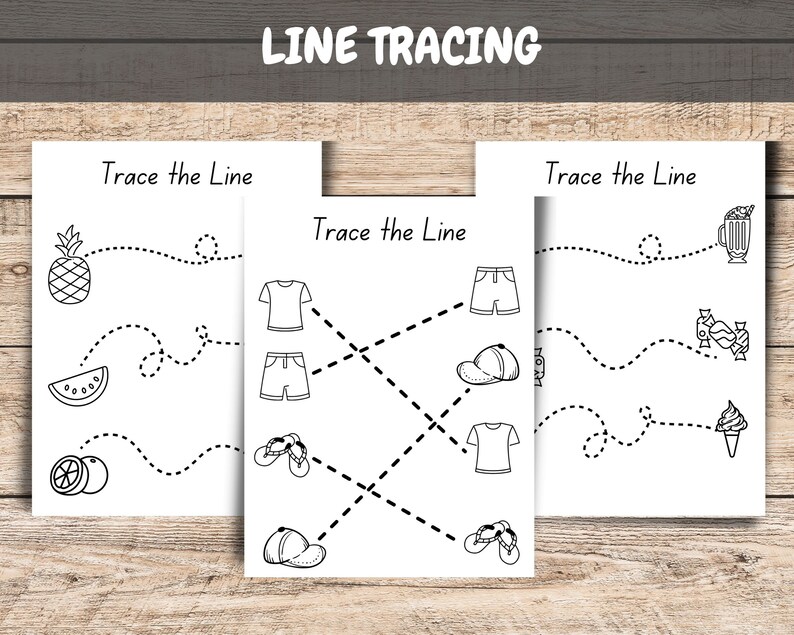Summer Line Tracing Worksheet, Summer Activity Bundle, Handwriting ...