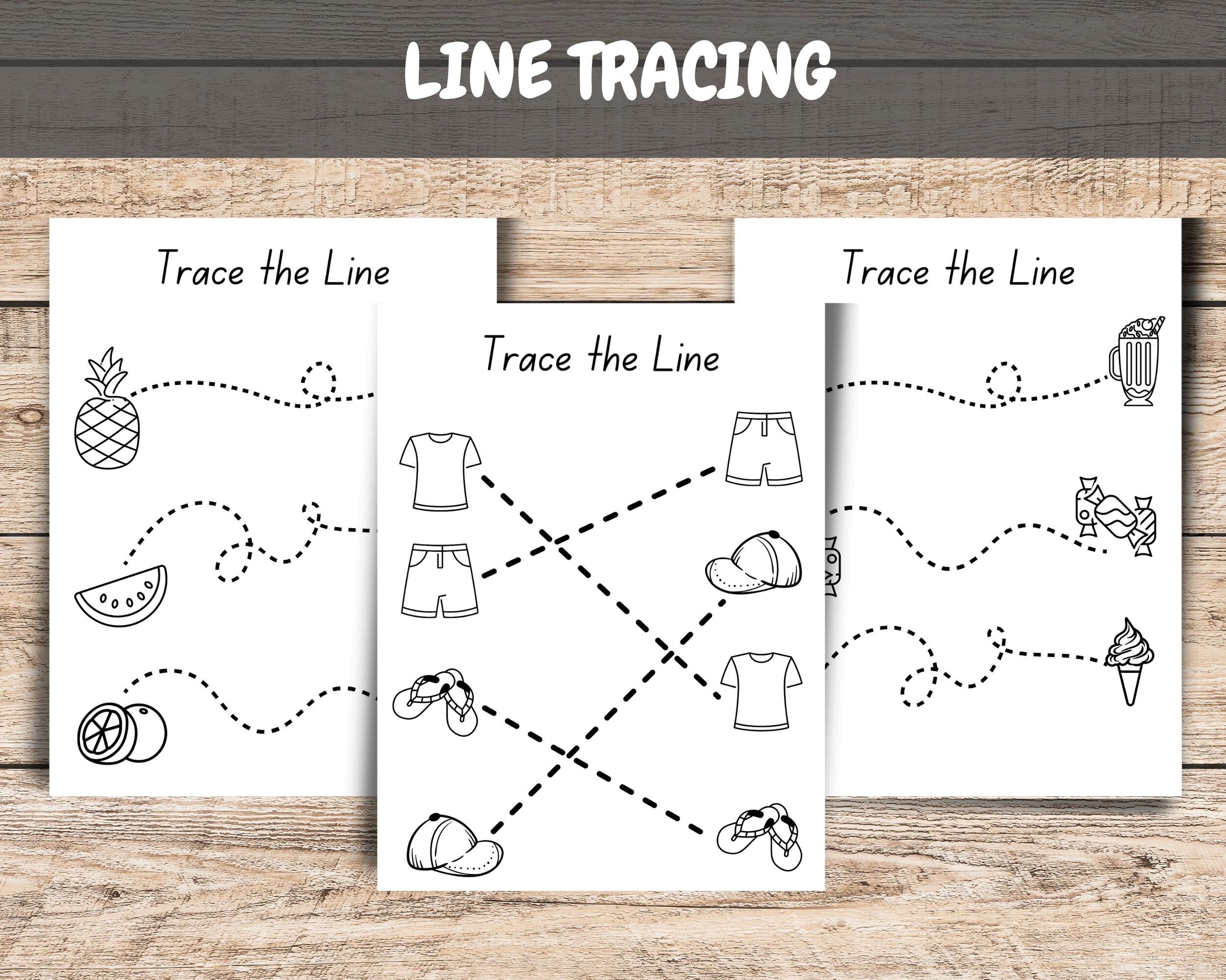 Summer Line Tracing Worksheet, Summer Activity Bundle, Handwriting ...