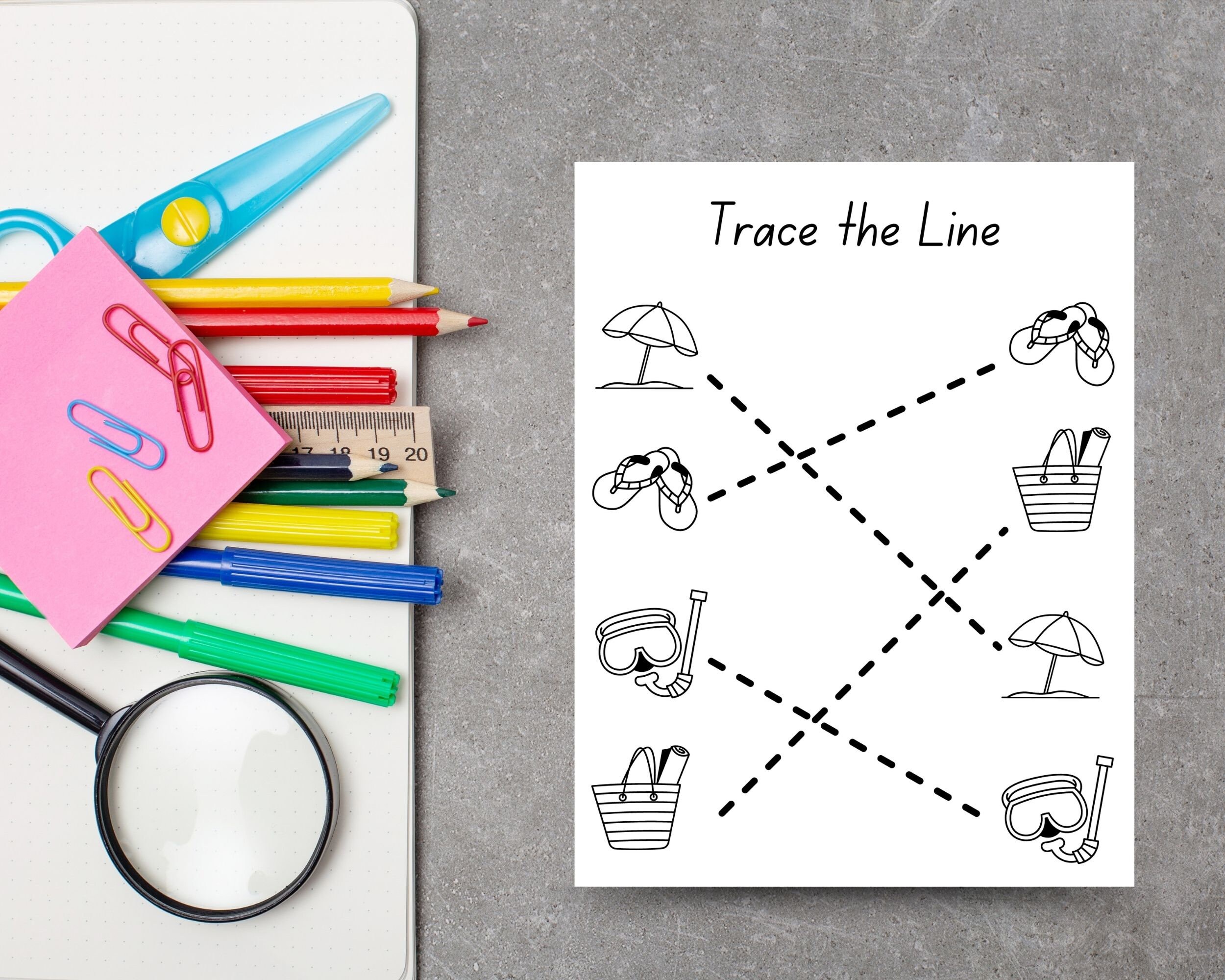 Summer Line Tracing Worksheet, Summer Activity Bundle, Handwriting ...