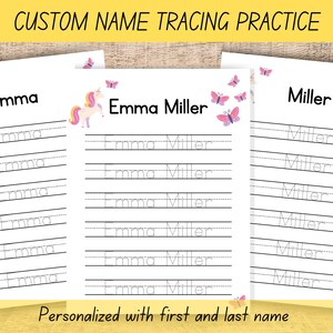 Custom Name Tracing Page, Personalized Girl Name Trace Sheet, Prek Name ...