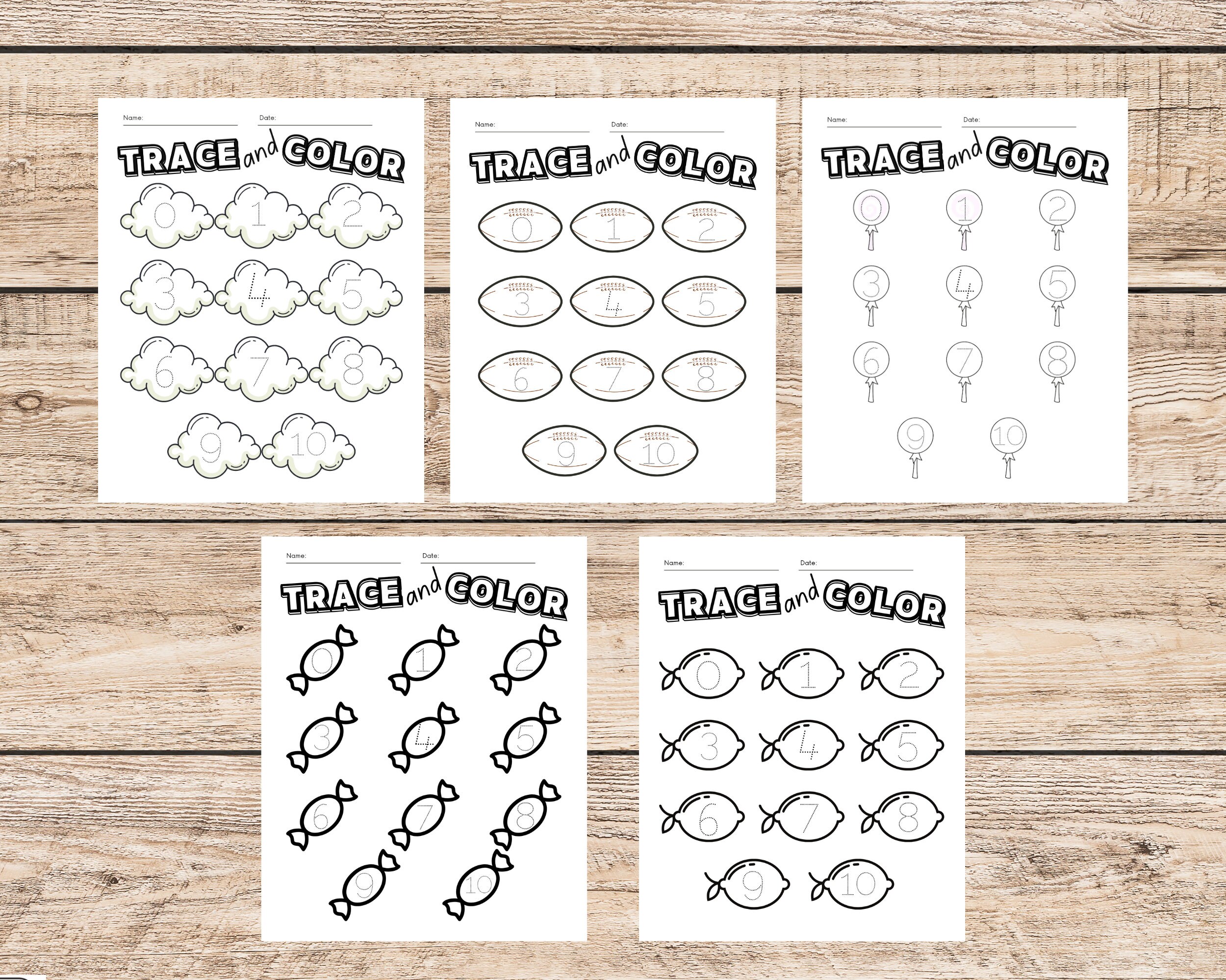 0-10 Number Tracing Worksheet, Preschool Handwriting Practice Workbook ...