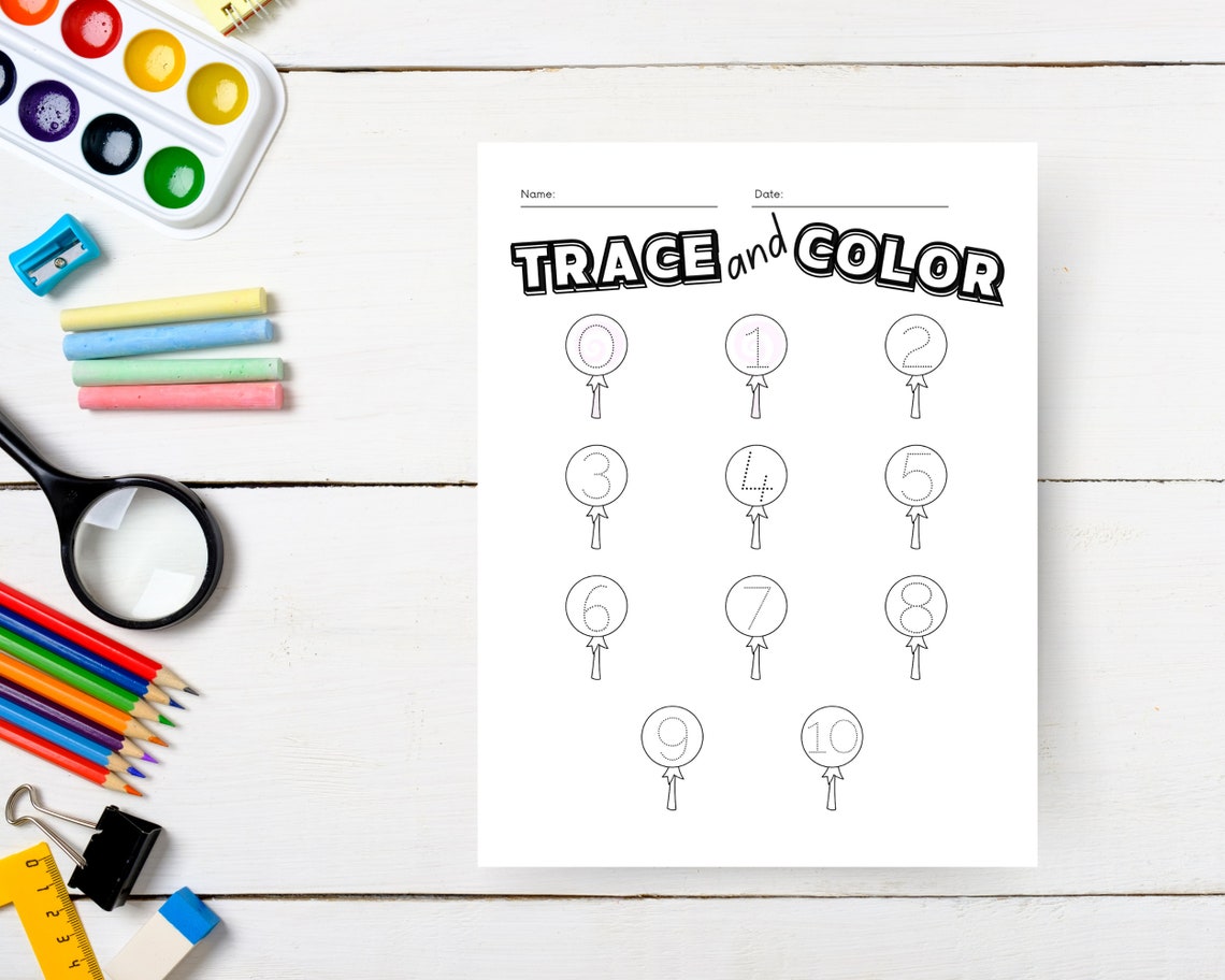 0-10 Number Tracing Worksheet, Preschool Handwriting Practice Workbook ...