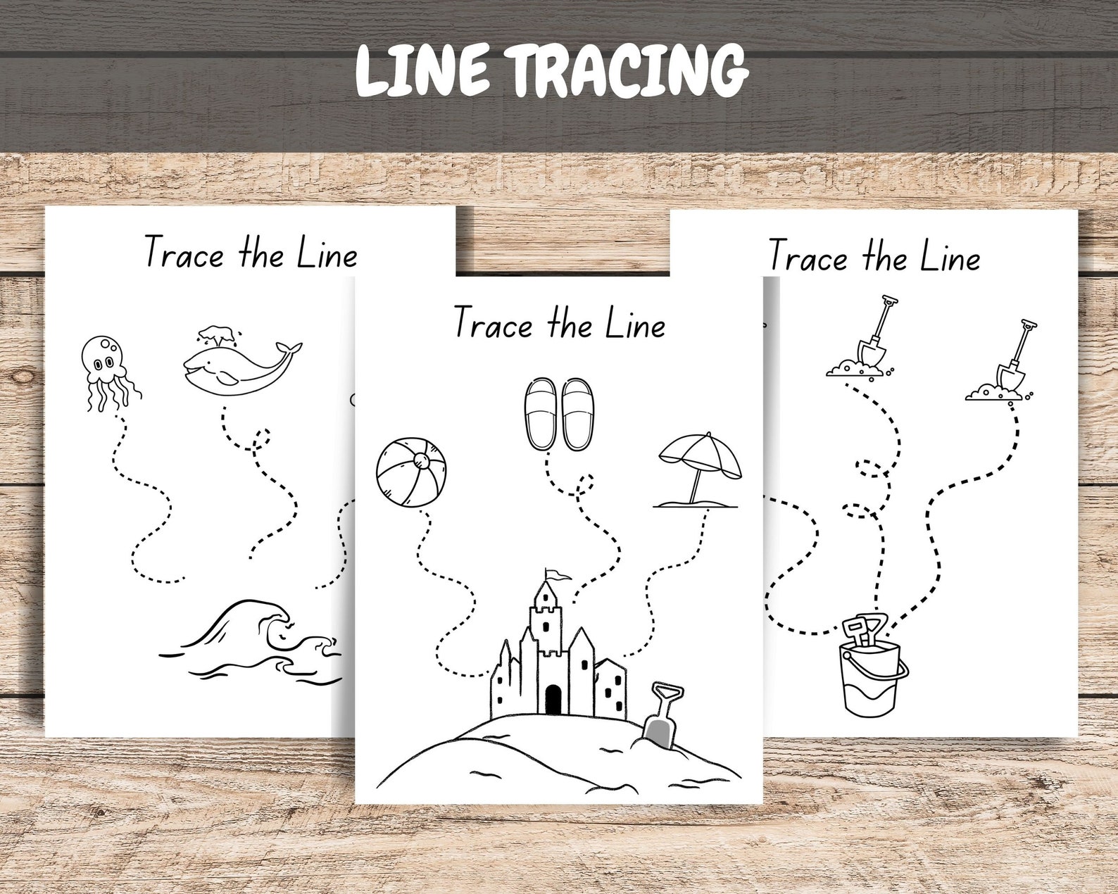 Summer Line Tracing Worksheet, Summer Activity Bundle, Handwriting ...