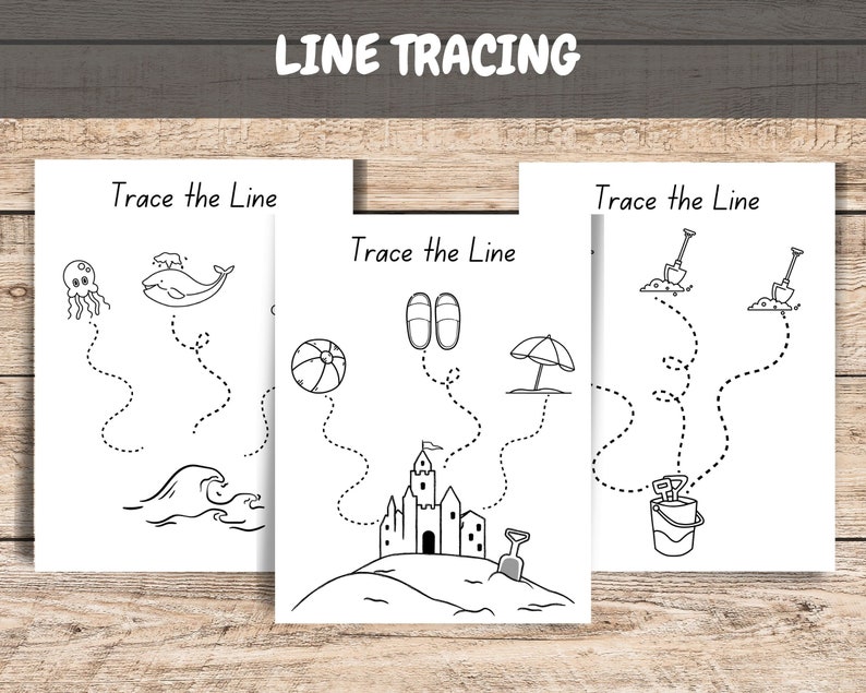 Summer Line Tracing Worksheet, Summer Activity Bundle, Handwriting ...