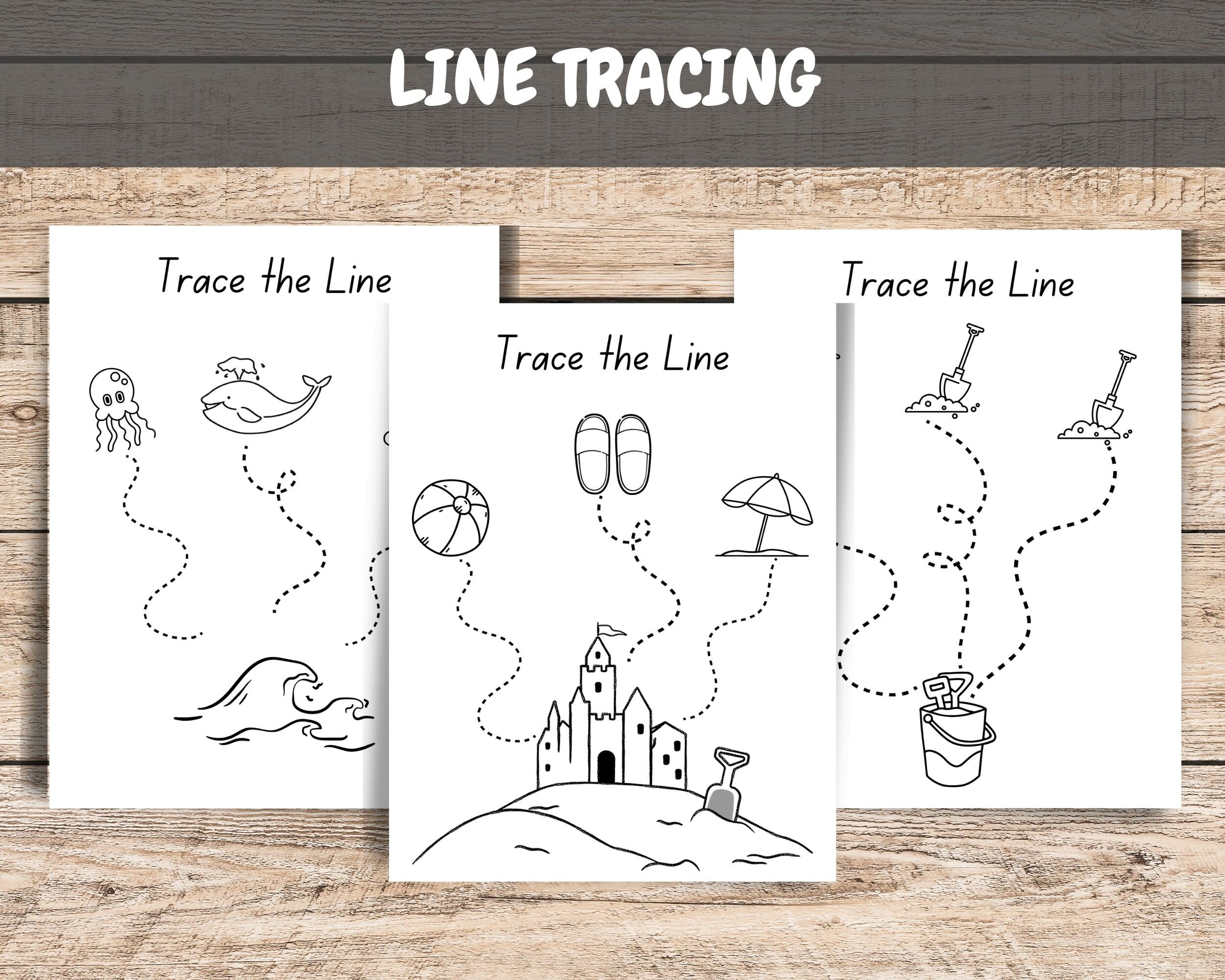 Summer Line Tracing Worksheet, Summer Activity Bundle, Handwriting ...