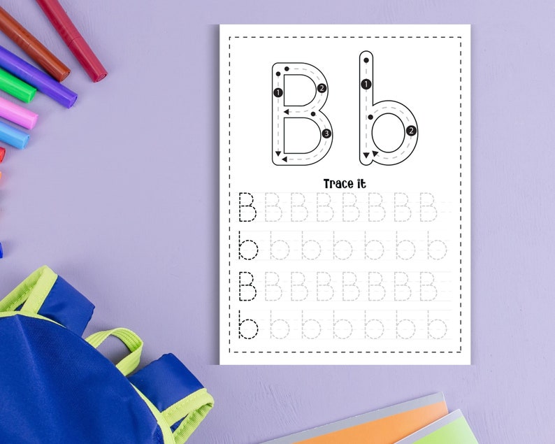 26 Pages Alphabet Tracing Sheet, A-Z Letters Learning Worksheet ...
