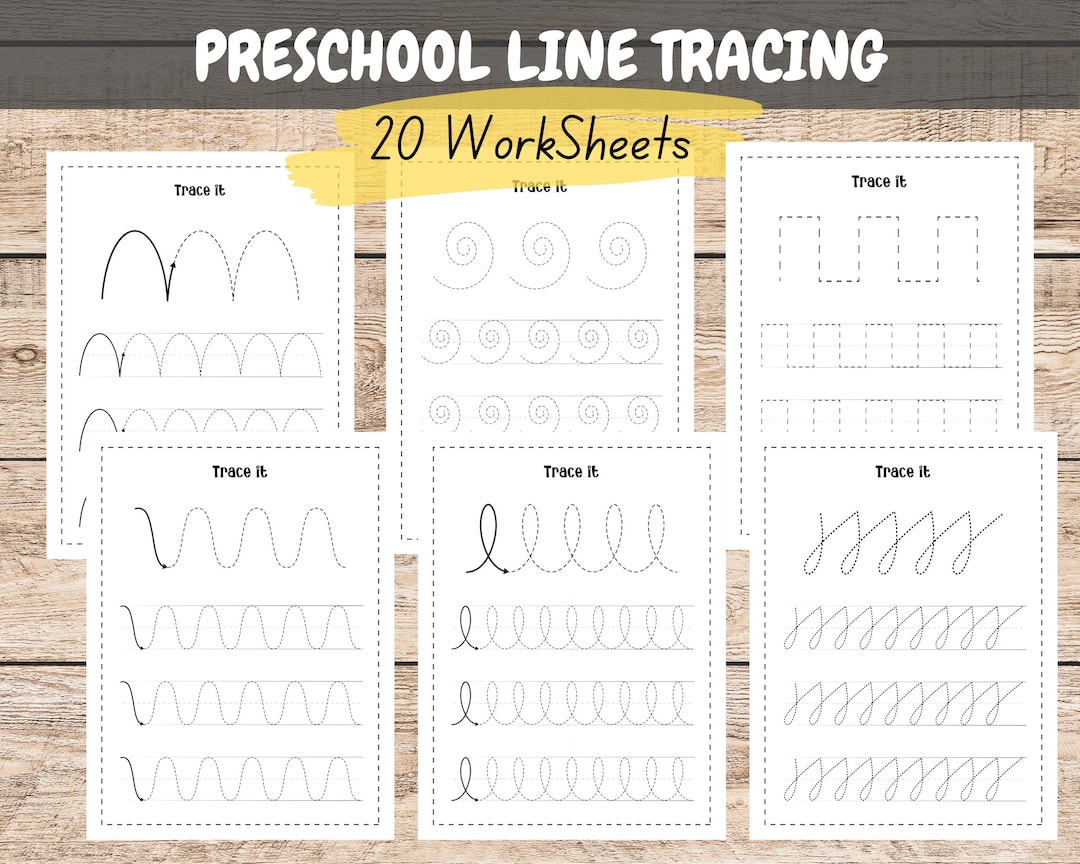 Line Tracing Worksheet, Preschool Handwriting Practice Pages ...
