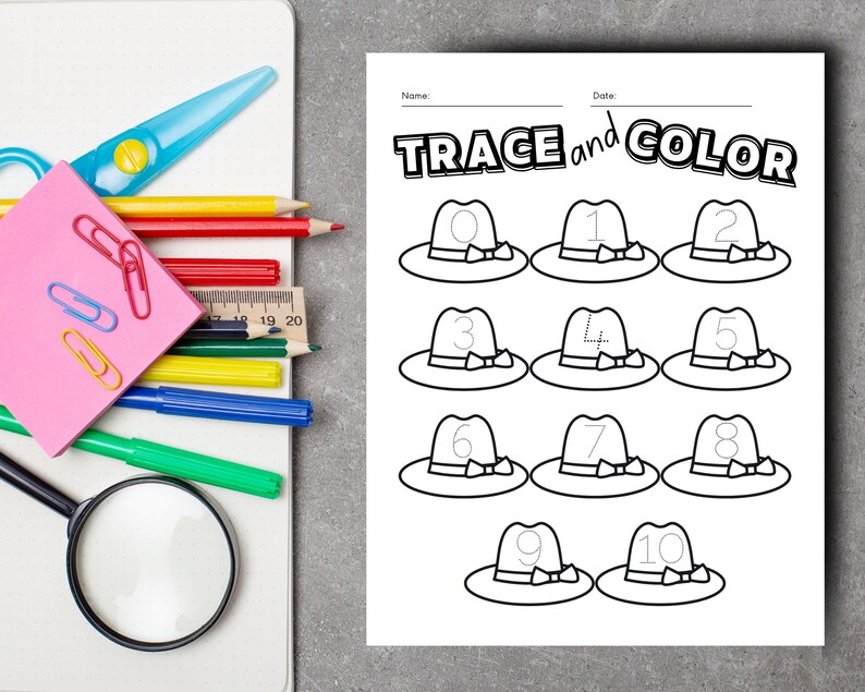 0-10 Number Tracing Worksheet, Preschool Handwriting Practice Workbook ...