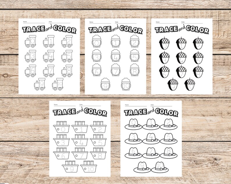 0-10 Number Tracing Worksheet, Preschool Handwriting Practice Workbook ...