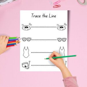 Summer Line Tracing Worksheet, Summer Activity Bundle, Handwriting ...