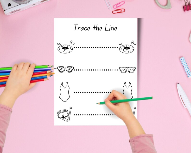 Summer Line Tracing Worksheet, Summer Activity Bundle, Handwriting ...