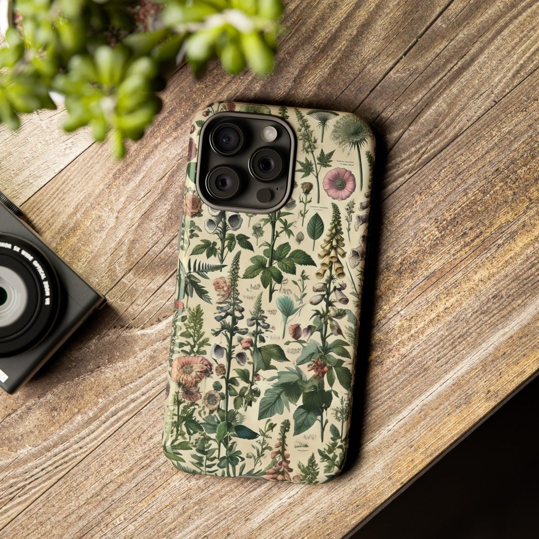 Vintage Botanical Illustration Phone Case, Floral Design iPhone Case ...