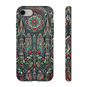 Gothic Cathedral Stained Glass Phone Case, Artistic Floral Design Cover ...