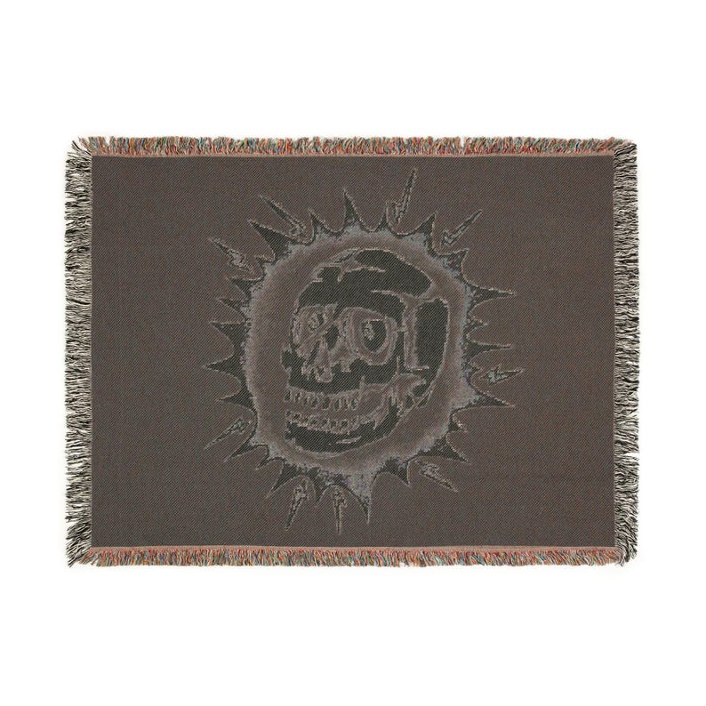 Gothic Skull Woven Blanket, American Traditional, Emo, Tapestry, Cozy ...