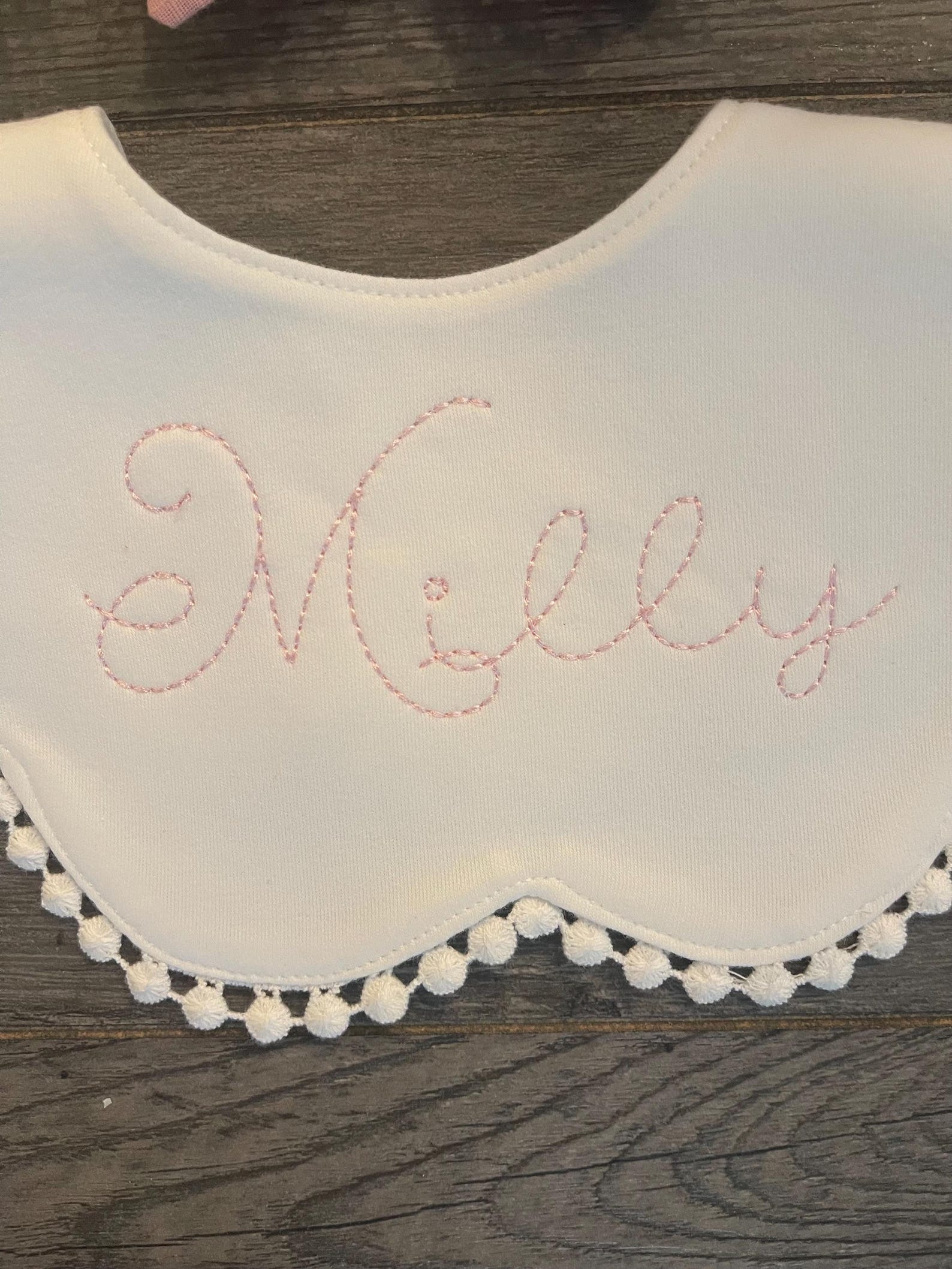 Cotton Scalloped Edge Baby Bib: Snap Closure - Etsy