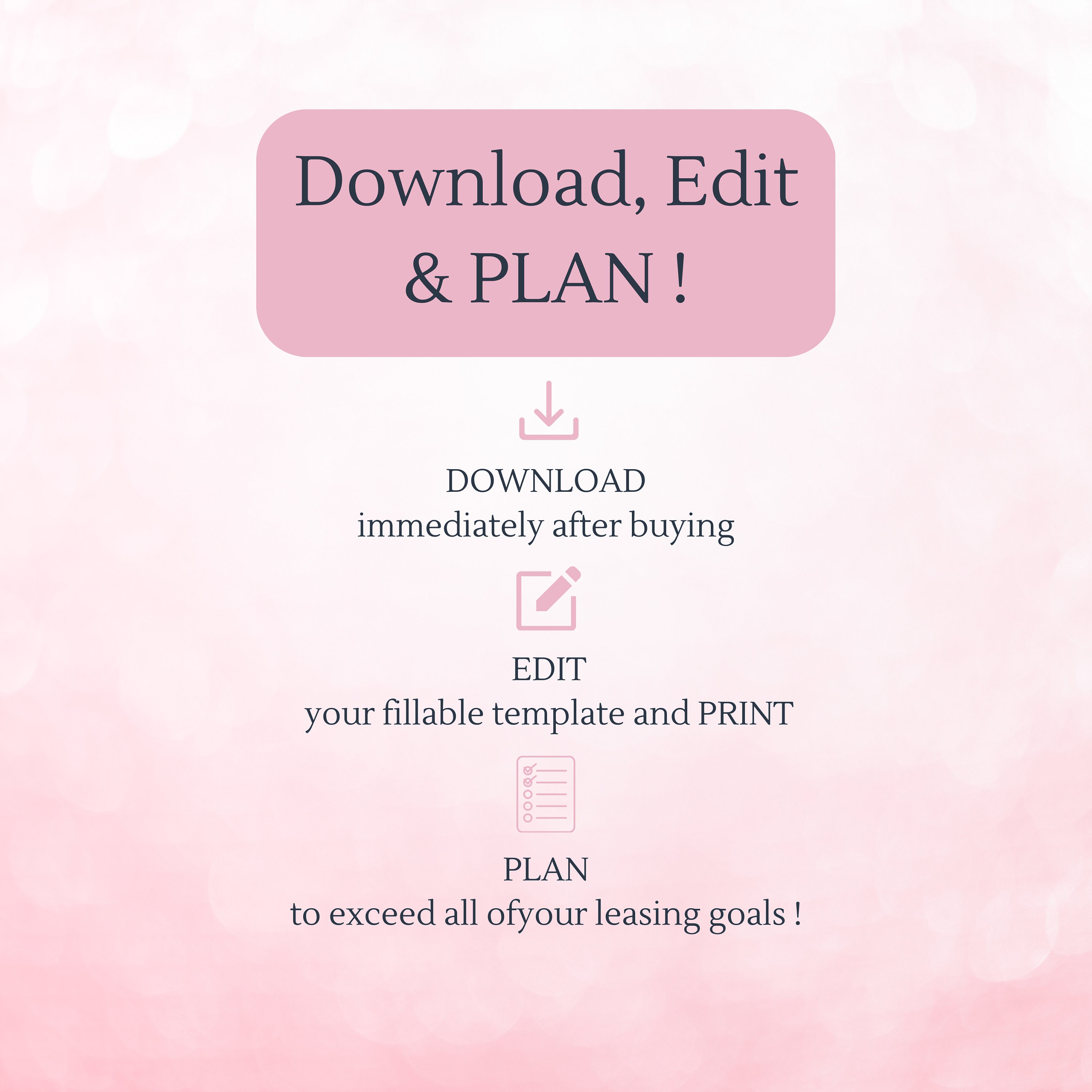 EDITABLE PDF Leasing Agent Daily, Monthly Planner, Property Management ...