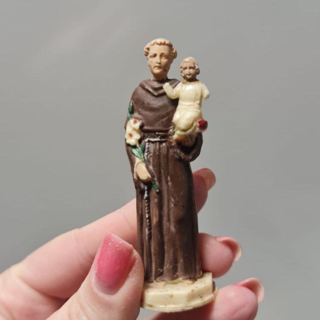 Antique Ancient Saint Anthony of Padua, Religious Art, Ancient Saint ...