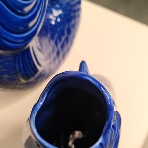 SET: Vintage Ceramic Blue Wade Gluggle Jug, Fish Jug, Koi Fish Jug ...