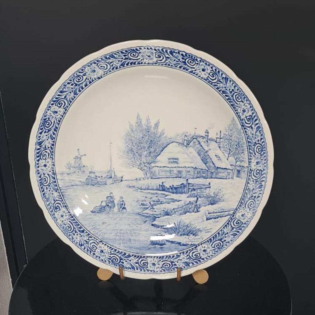 Vintage LARGE Delft Blue Wall Plate by BOCH - Royal Sphinx Maastricht ...