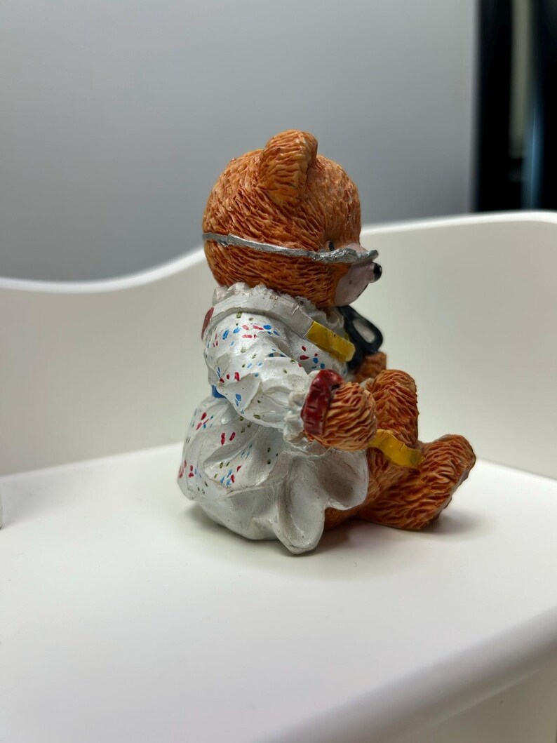 Vintage Teddy Bear Seamstress, Cute Bear Figurine 8 Cm - Etsy