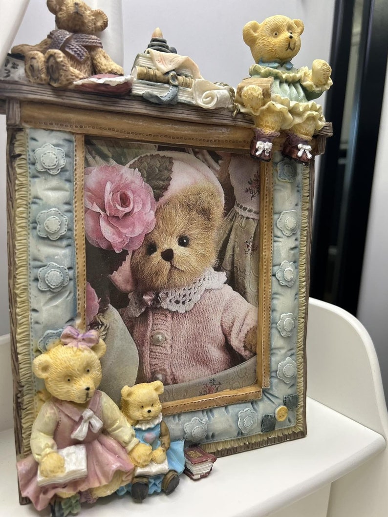 Vintage Teddy Bear Picture Frame. Cute Accent to a Nursery,a Child's ...