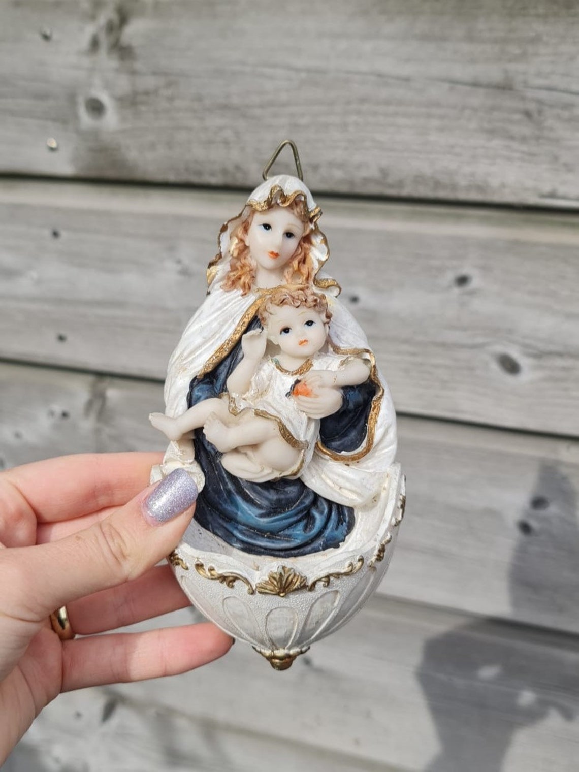 Religious French Catholic Holy Water Font Stoup of Holy Jesus Christ ...