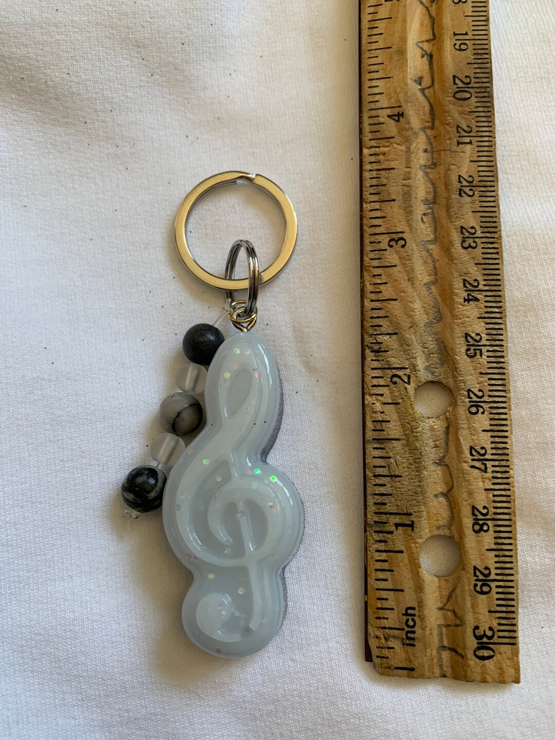 Treble Clef Keychain With Beads Keychain for Music Lovers - Etsy