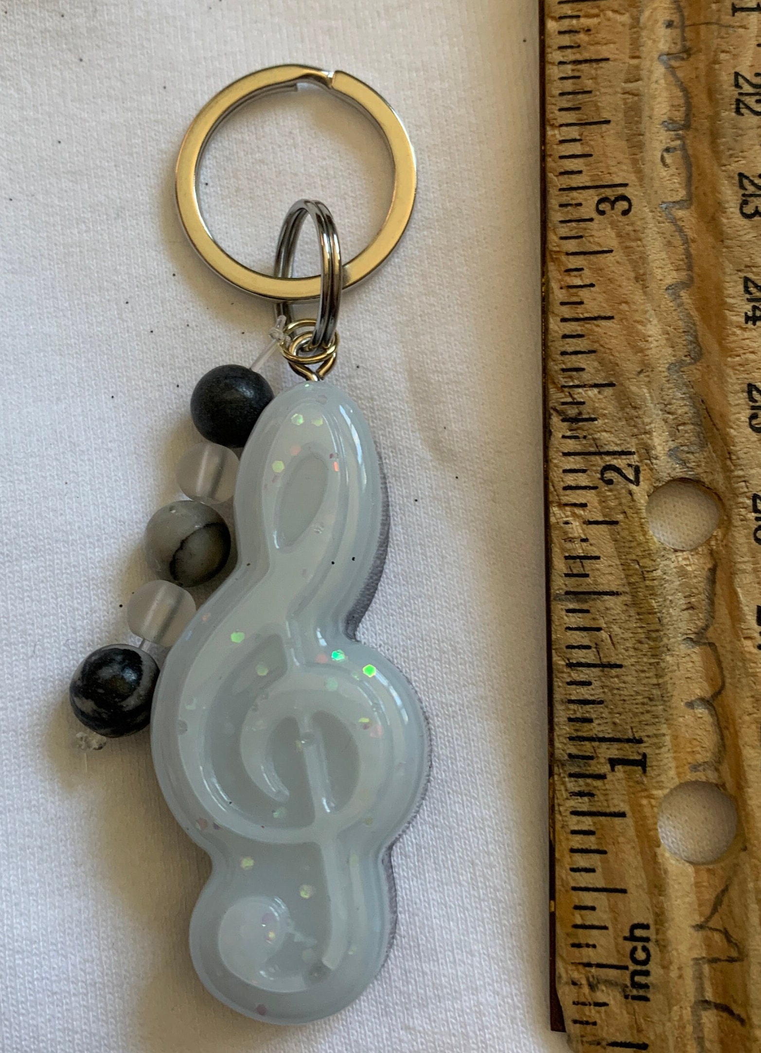 Treble Clef Keychain With Beads Keychain for Music Lovers - Etsy