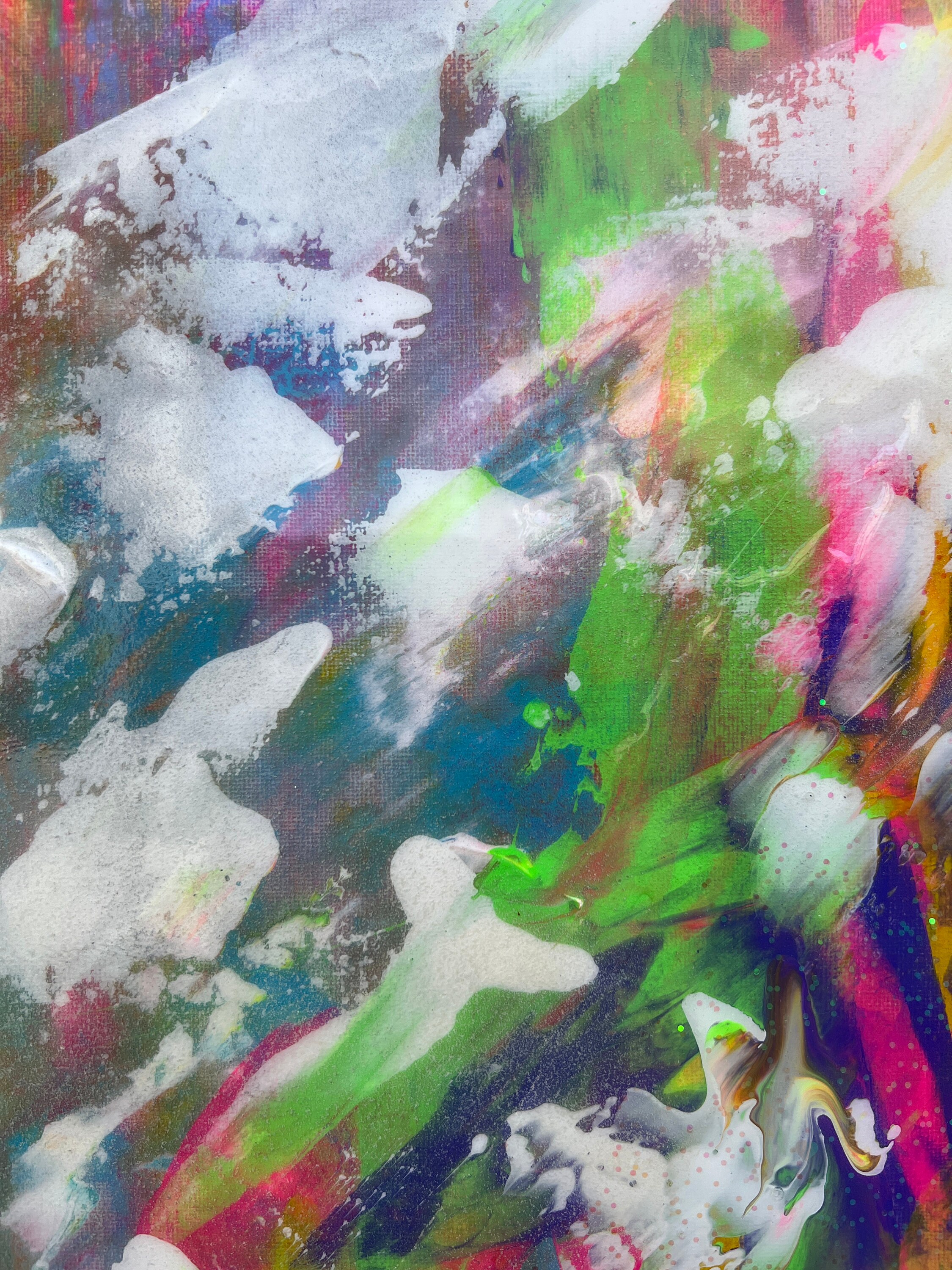 Sunny Radiance Epoxy Painting: Bright Colors, Epoxy Resin Shine, 24x18 ...