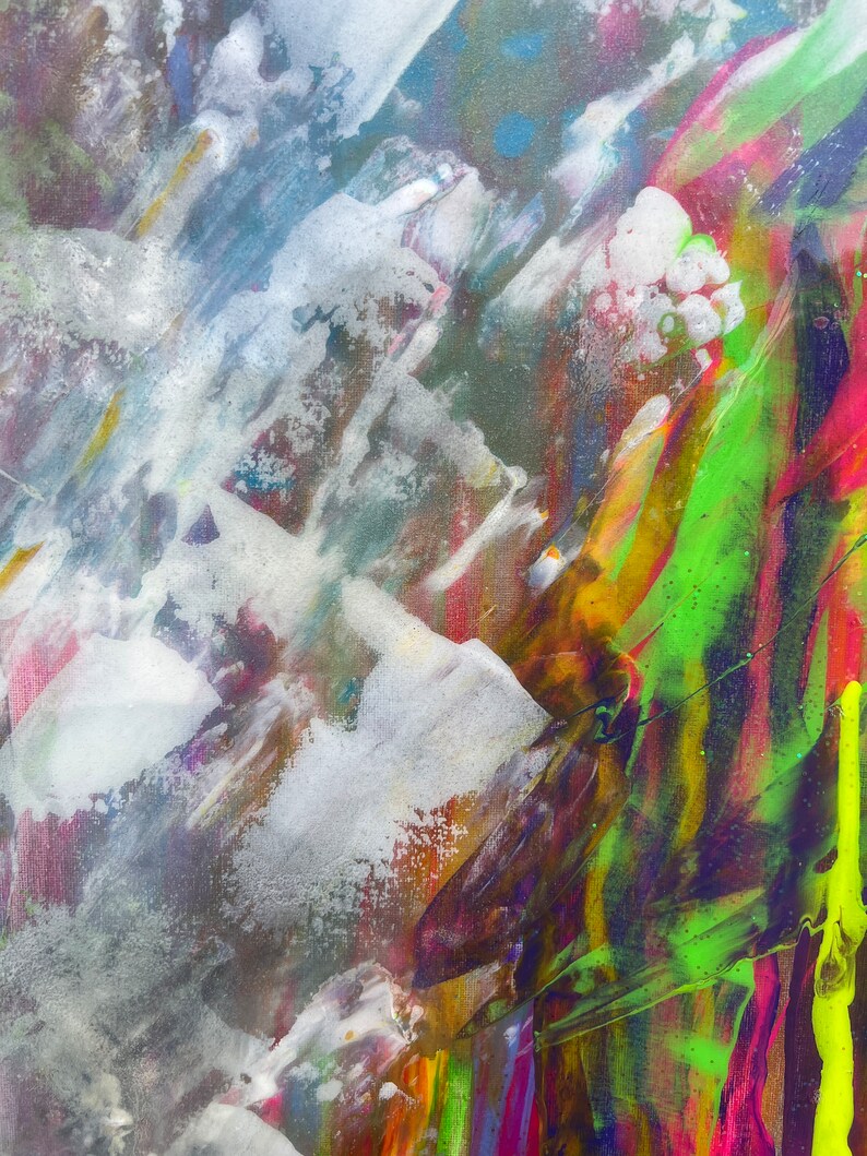 Sunny Radiance Epoxy Painting: Bright Colors, Epoxy Resin Shine, 24x18 ...