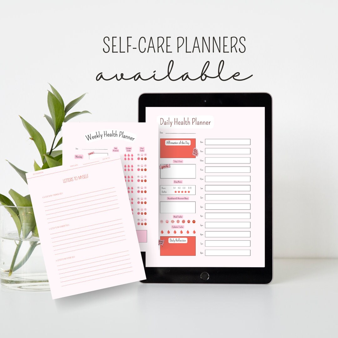 Self Care Planner, Daily Affirmations, Weekly Wellbeing Log, Letters to ...