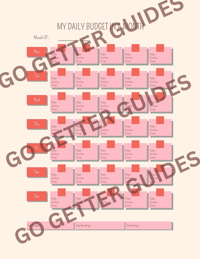 Budget Tracker Printable, Daily Financial Planner, Expense Tracker ...
