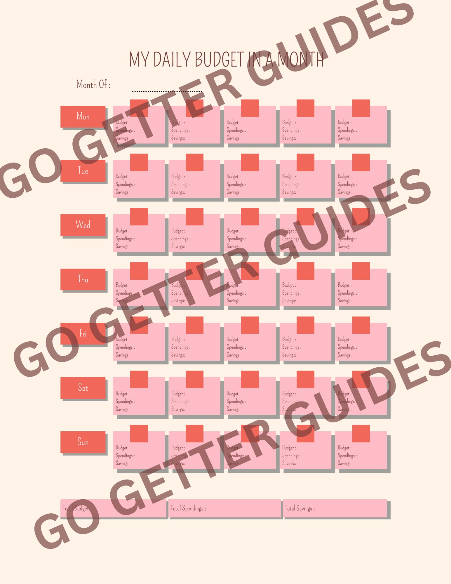 Budget Tracker Printable, Daily Financial Planner, Expense Tracker ...