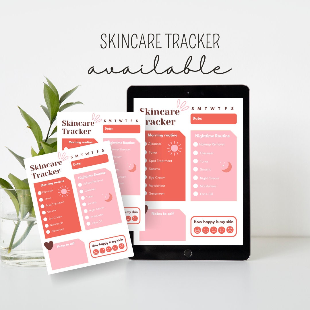 Skincare Tracker, Self Care Planner for Healthy Skin, Daily Habit ...