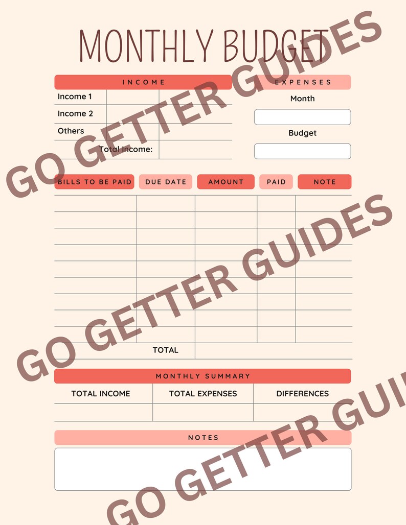 Budget Tracker Printable, Daily Financial Planner, Expense Tracker ...