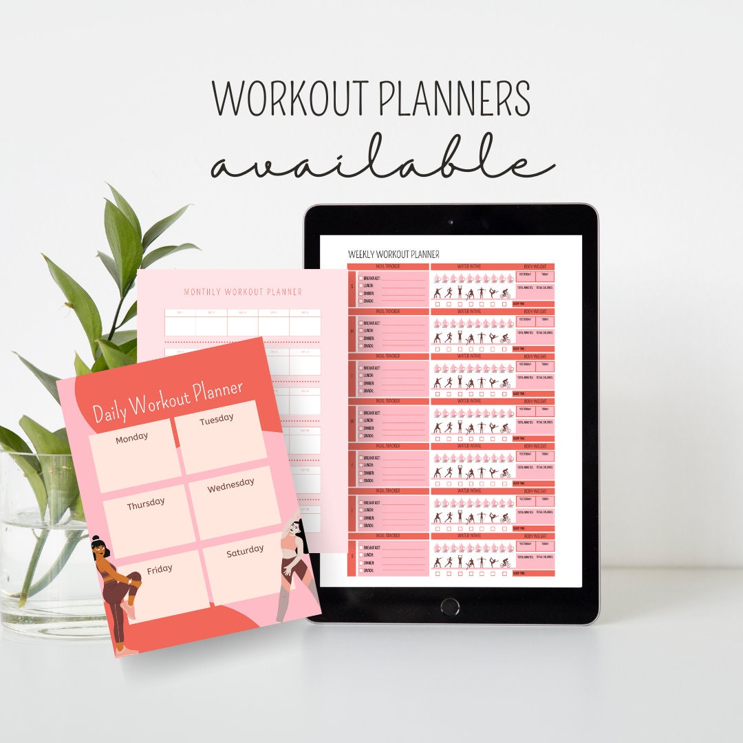 Workout Planners Printable, Daily Exercise Tracker, Weekly Workout ...