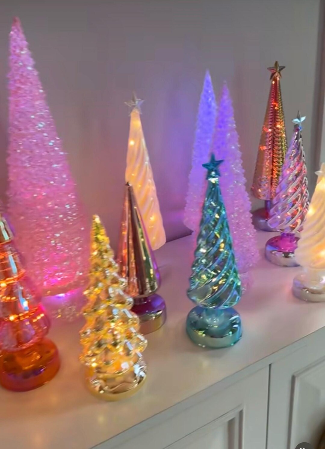 Cody Foster Glass Trees - Iridescent, Tinsel, Pre-lit Options, 7”-30 ...