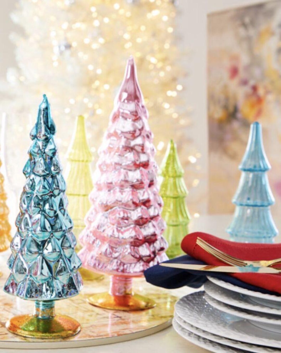 Cody Foster Glass Trees - Iridescent, Pre-lit Options, 7”-15” Sizes ...