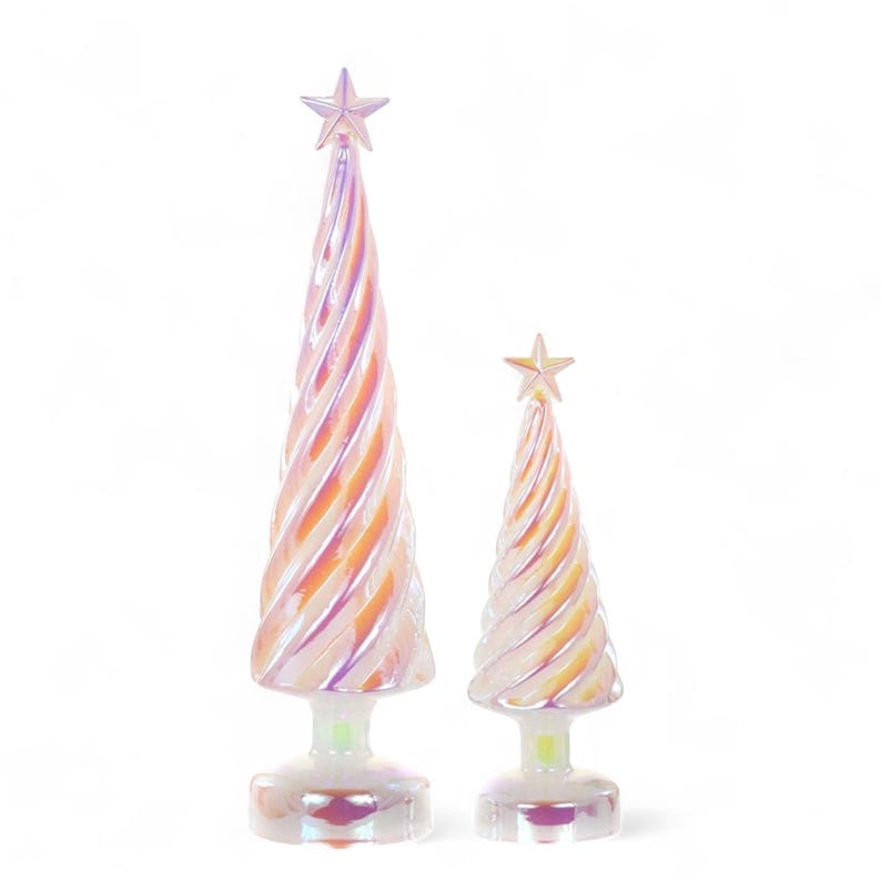 Cody Foster Glass Trees - Iridescent, Tinsel, Pre-lit Options, 7”-30 ...