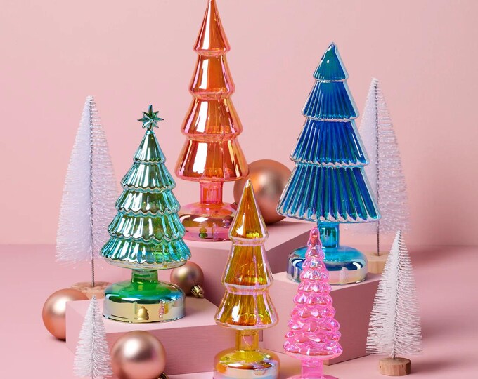 Vintage Green Glass Christmas Tree Sculpture: Holiday Tabletop Decor - Etsy