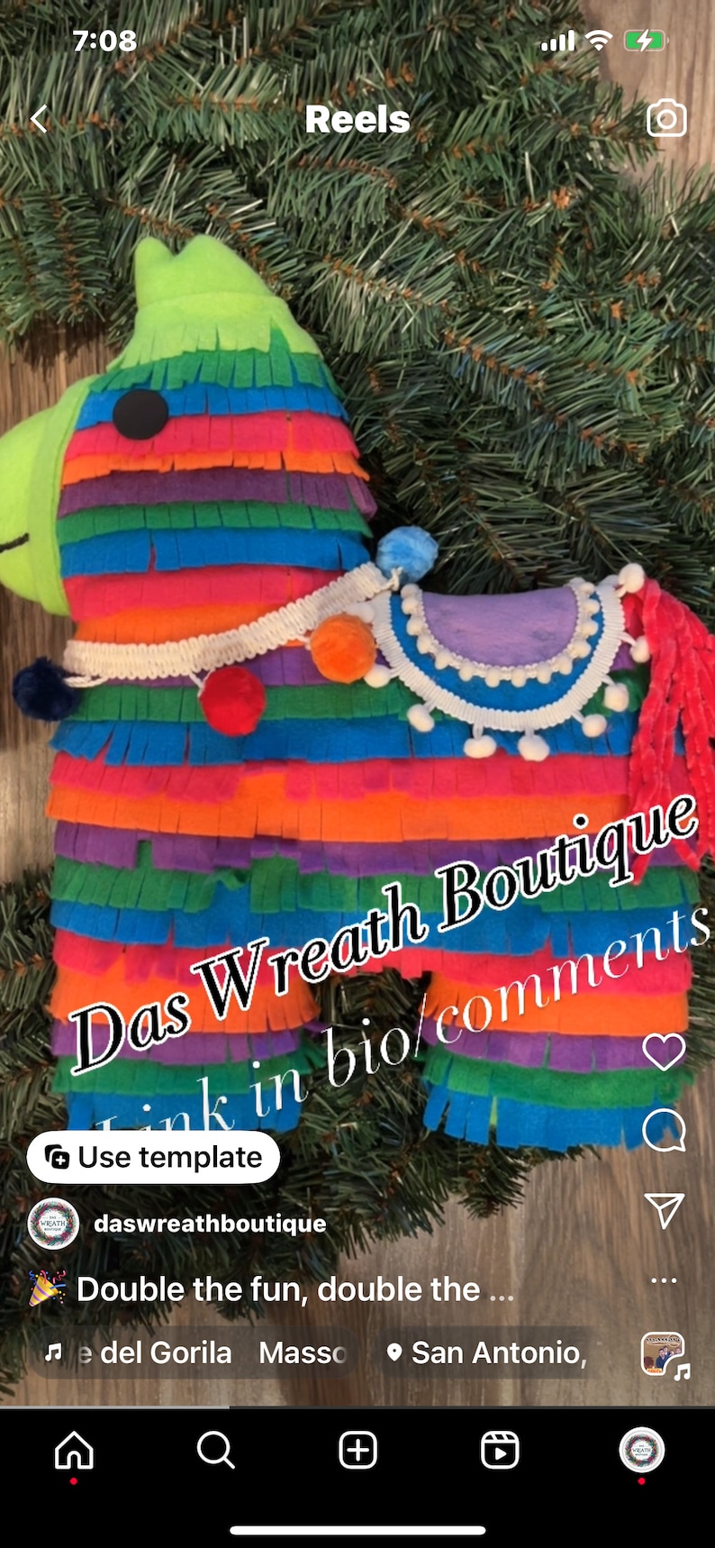 Piñata Wreath Attachment, Fiesta Wreath, Fiesta Decor, Cinco De Mayo ...