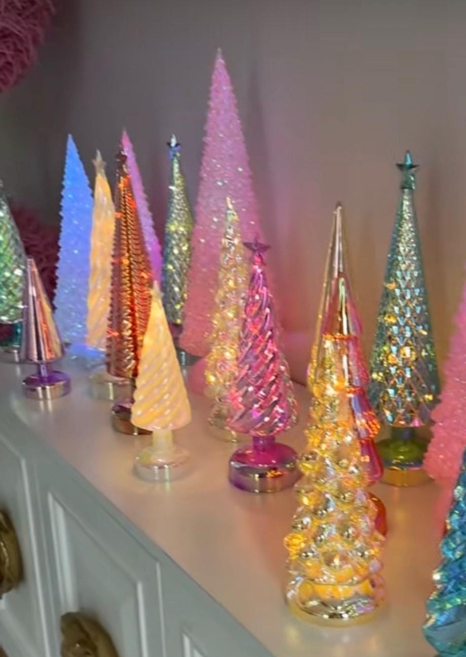 Cody Foster Glass Trees - Iridescent, Pre-lit Options, 7”-15” Sizes ...