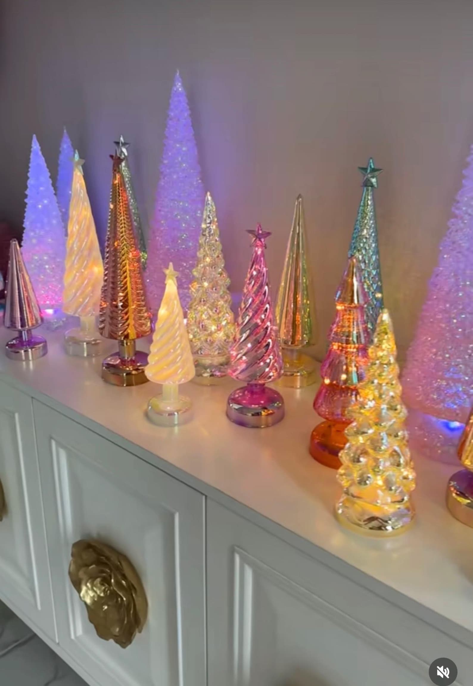 Cody Foster Glass Trees - Iridescent & Glitter Gradient, Pre-lit ...