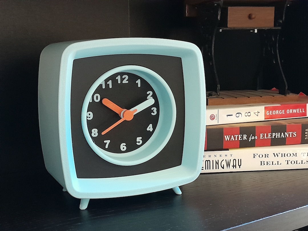 Mid-century Modern Retro Silent Desk, Shelf, or Mantel Clock - 3D ...