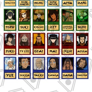 Avatar: the Last Airbender Printable Guess Who Cards - Etsy