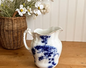 Vintage Alfred Meakin Tintern Blue and White Transfer Ware Pitcher ...